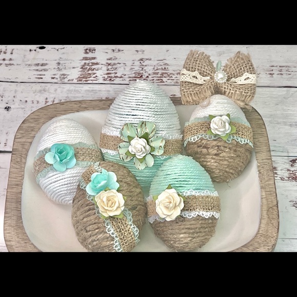 Hand Crafted | Holiday | Rustic Set Of Jute Easter Eggs Custom Eggs ...